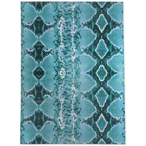 Dakota Fields Tapis intérieur / extérieur turquoise / gris anthracite Turman - Wayfair Canada